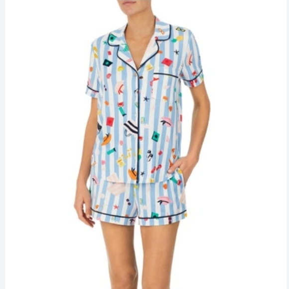 kate spade | Intimates & Sleepwear | Kate Spade Aqua Stripe Pajamas Set ...